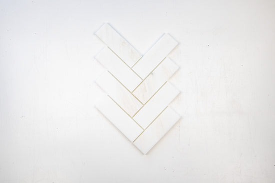2" x 6" Herringbone - Ice Onyx – Stonebridge Mosaics