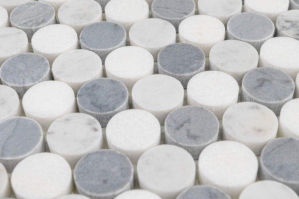 Penny Rounds - Multi Grey – Stonebridge Mosaics
